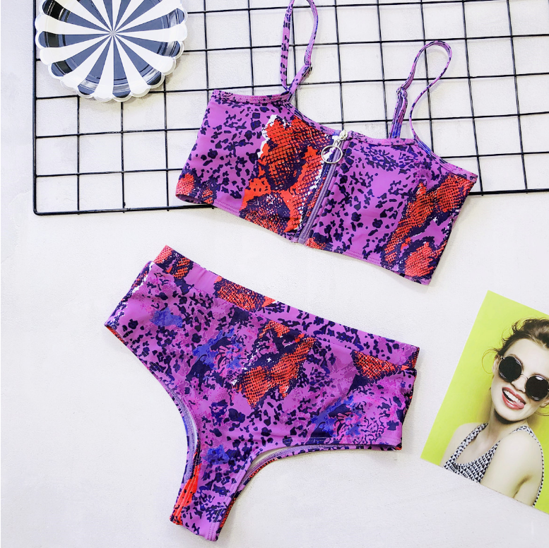 Pop Zipper, High Waist, Ladies 'bathing Suit. on Luulla