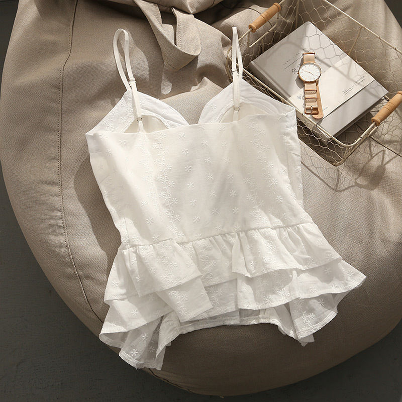 Women's Sexy Pearl Ruffled Waist Tube Top on Luulla