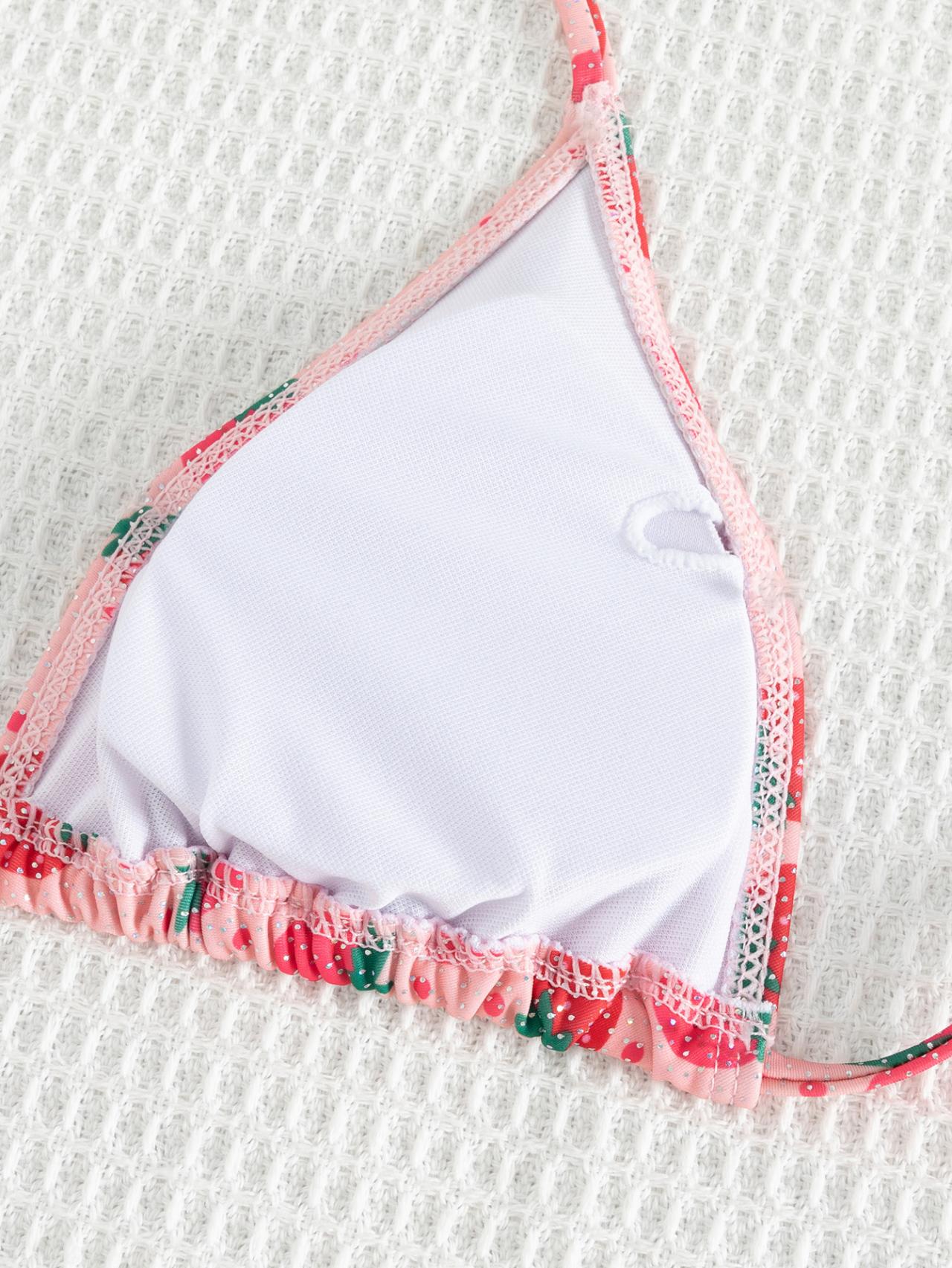 Strawberry Print Bikini Set On Luulla