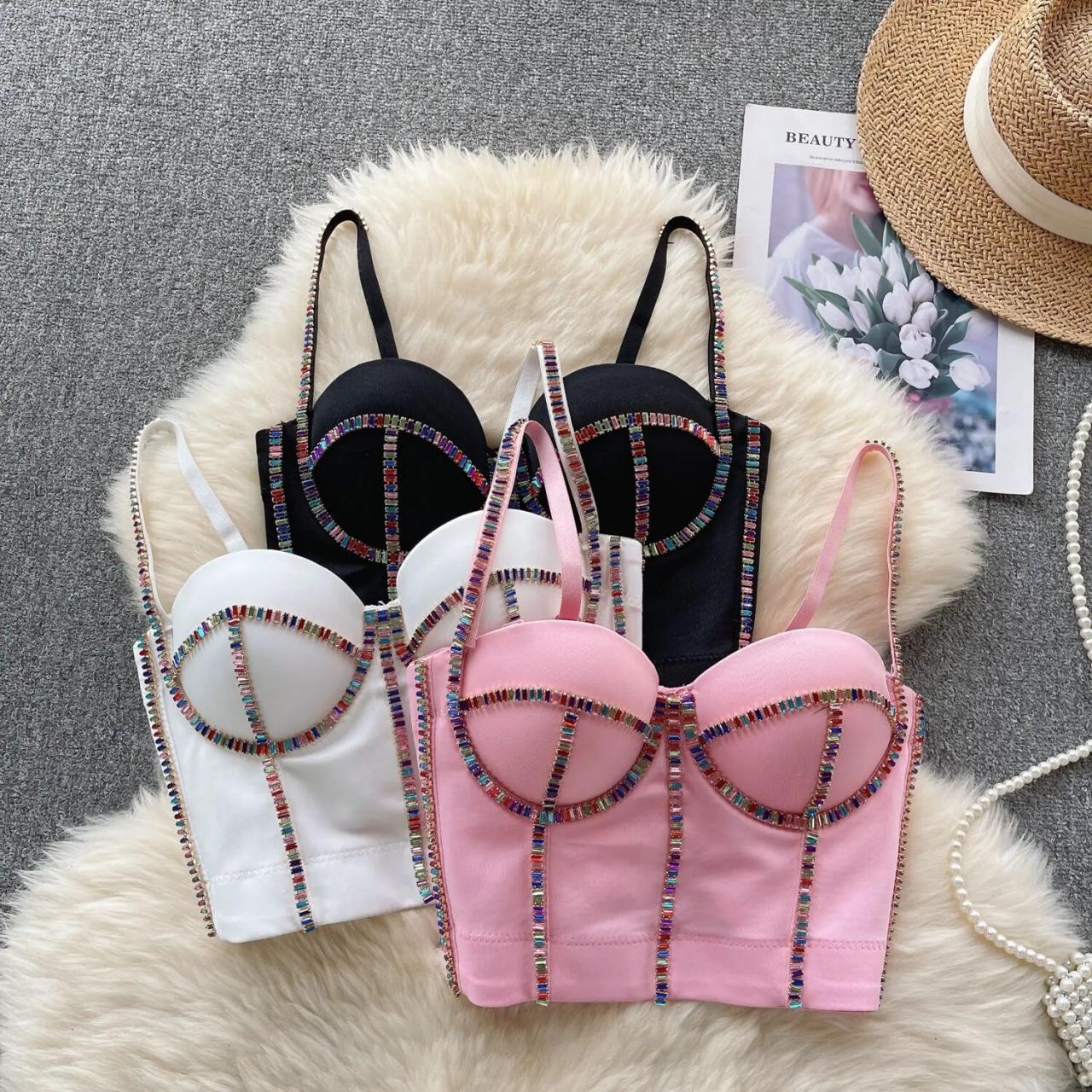 Sparkling Beaded Corset With Adjustable Straps Collection on Luulla