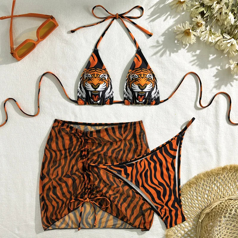 tiger print bikini