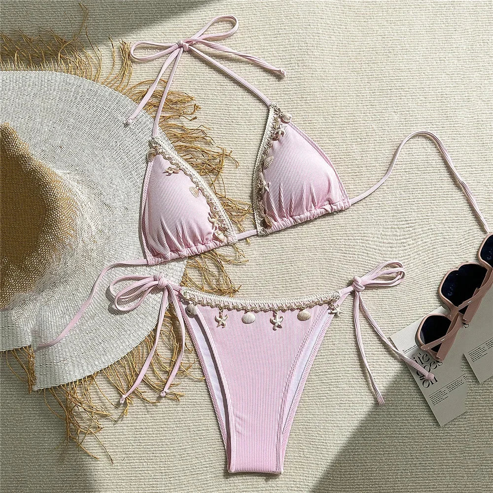 light pink bikini set