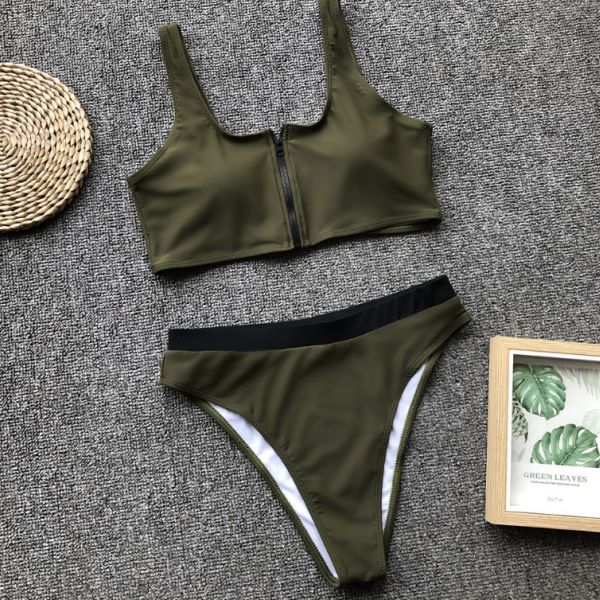 Pop Feature Zipper Sexy Ladies Swimsuit on Luulla