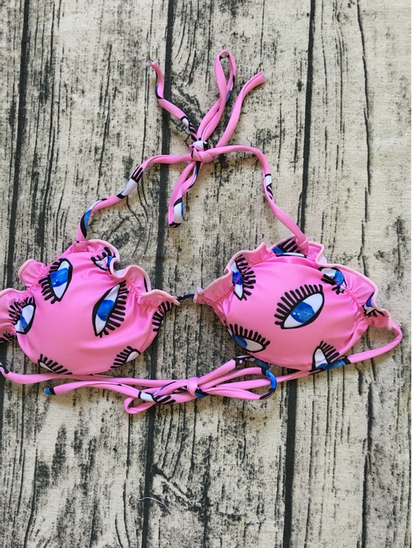 Eye Print Bikini Style Swimsuit Flounce Bikini Sexy Strap on Luulla