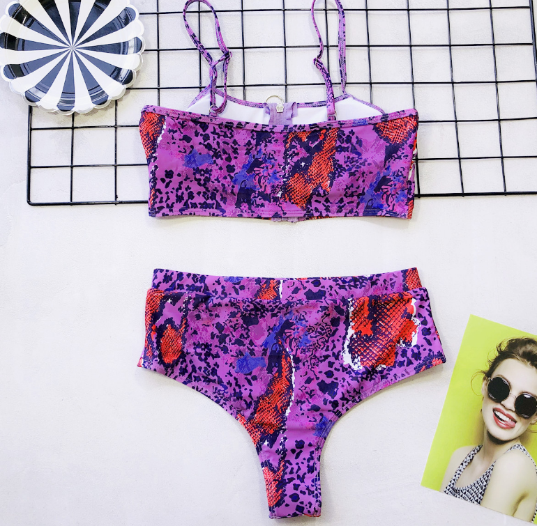Pop Zipper, High Waist, Ladies 'bathing Suit. on Luulla