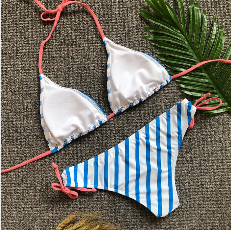 Stripe Print, Pinching Bikini. on Luulla