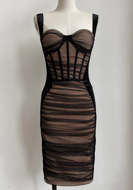 Velvet Fishbone Dress Women's Winter Design Sense Minority Temperament ...