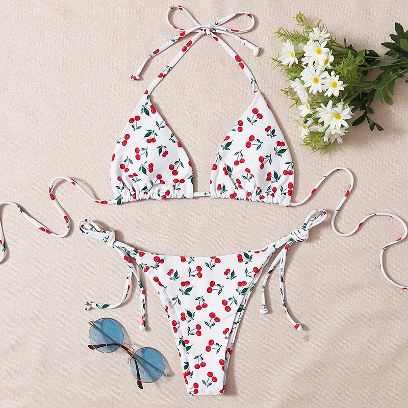 Summer Beach Bikini Small Cherry Print Bikini on Luulla