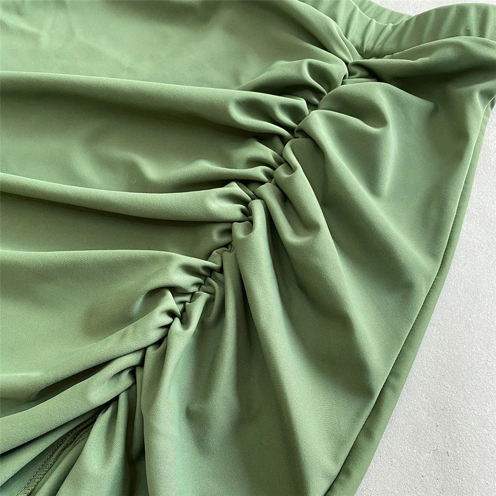 Womens Color Block One-piece Swimsuit With Button Accents on Luulla