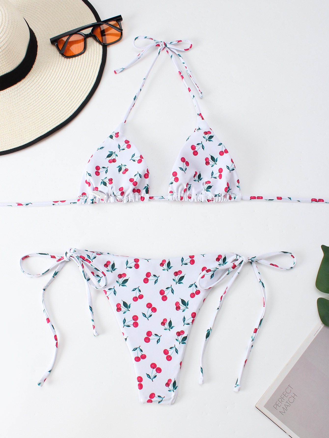 Cherry Print Fresh Girl Swimsuit on Luulla