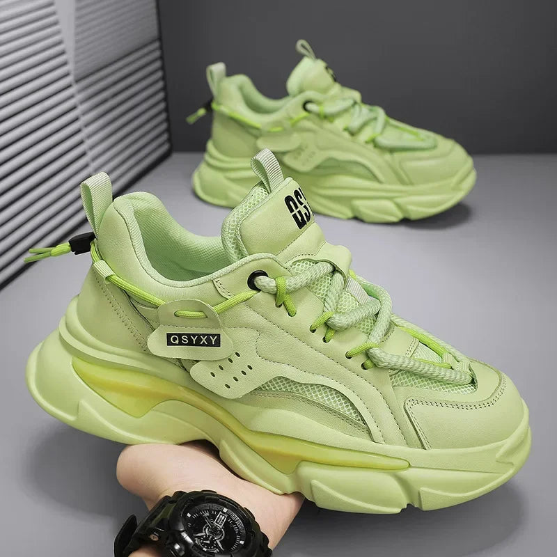 Lime Green Chunky Dad Sneakers For Men on Luulla