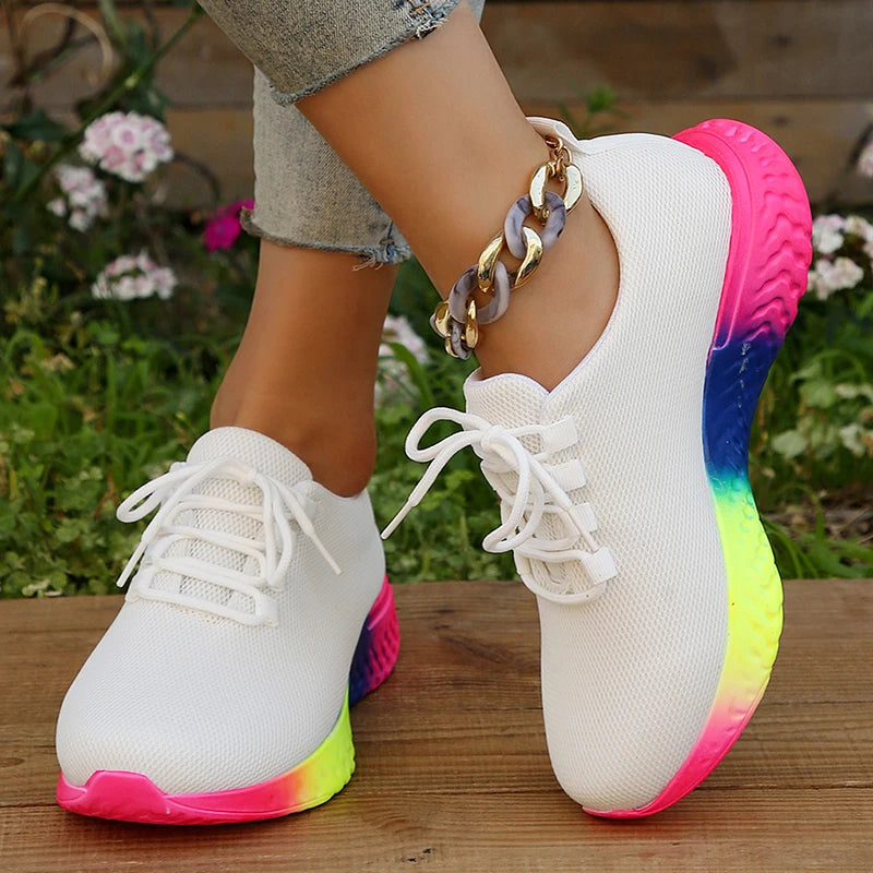 Colorful Gradient Sole Womens Running Sneakers on Luulla