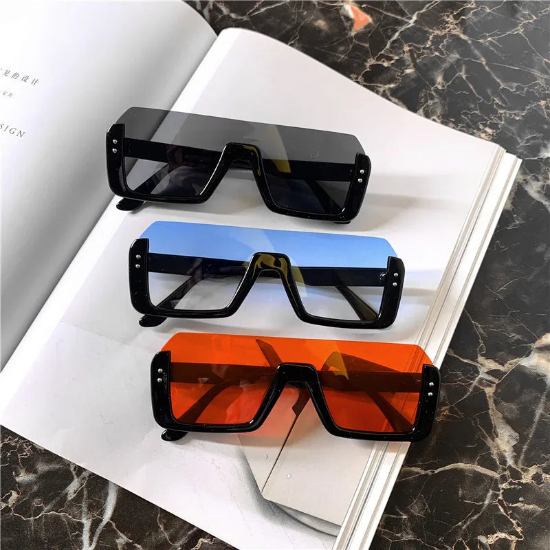Oversized Retro Square Frame Sunglasses For Women on Luulla