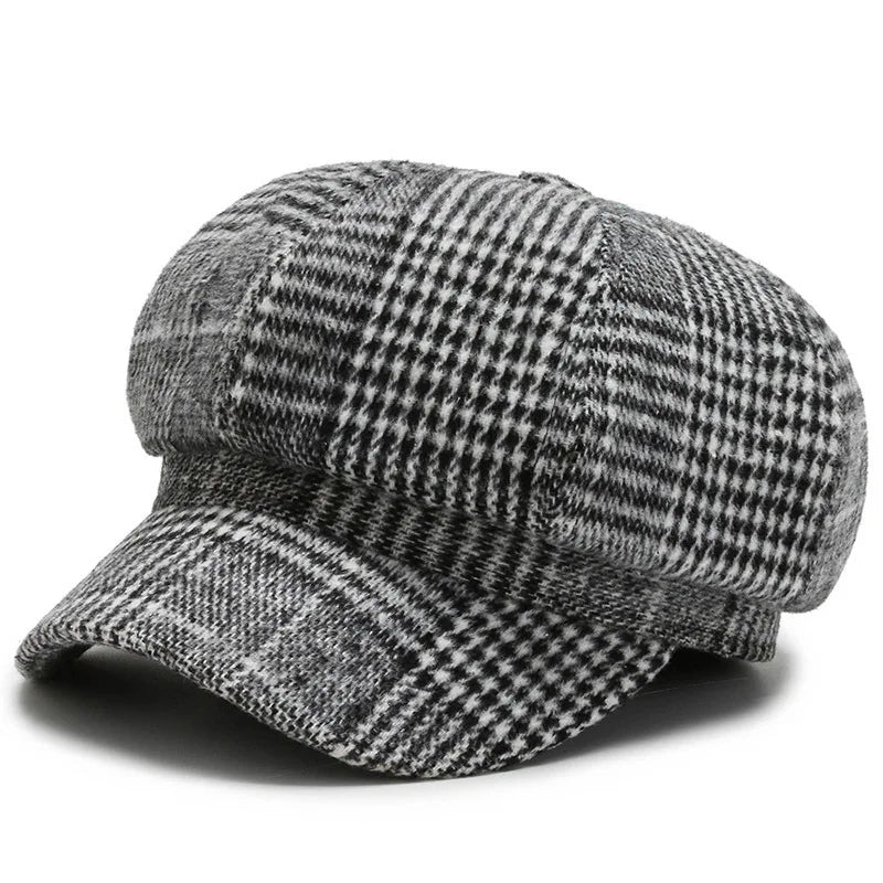 Classic Plaid Newsboy Cap For Men Women on Luulla