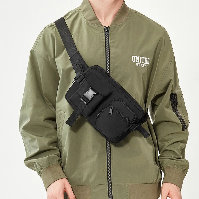 Versatile Black Tactical Crossbody Bag For Men on Luulla