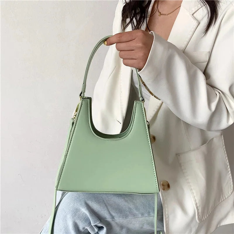 Elegant Pastel Green Leather Shoulder Bag Purse on Luulla