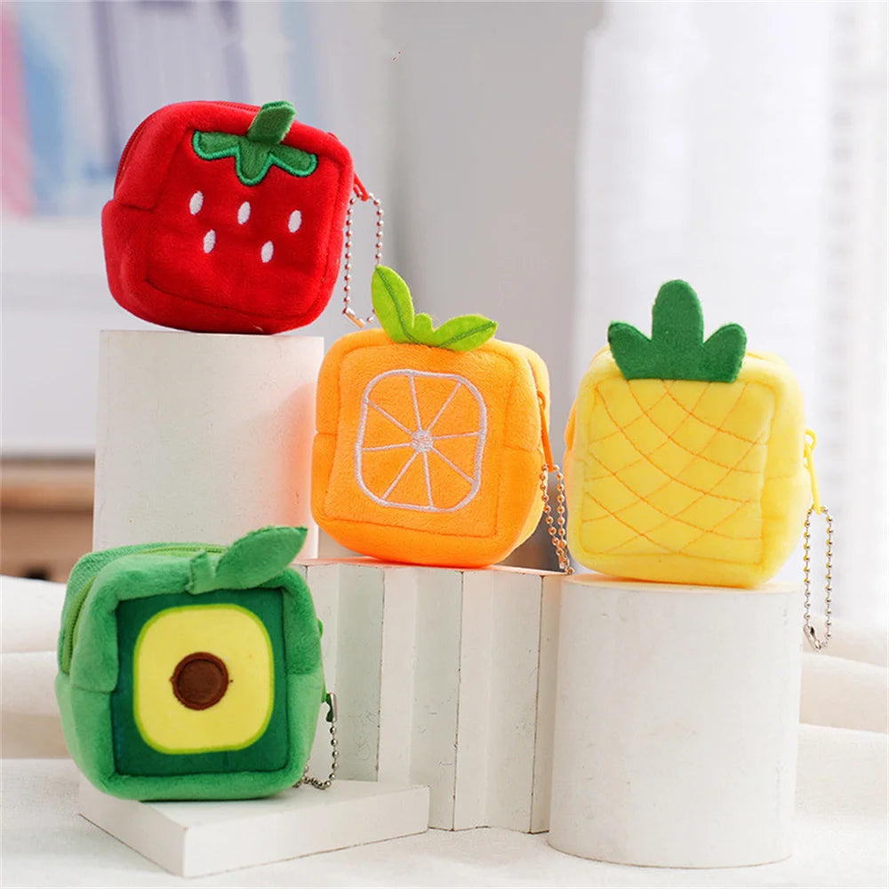 Cute Fruit-themed Plush Coin Purse Set on Luulla