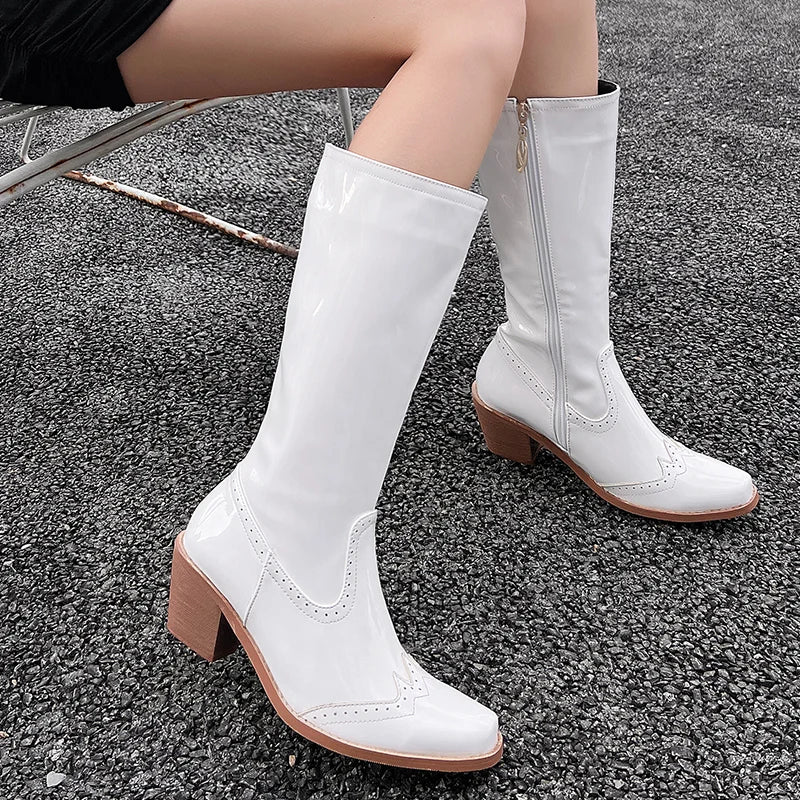 Extraordinary White Patent Leather Boots Pictures