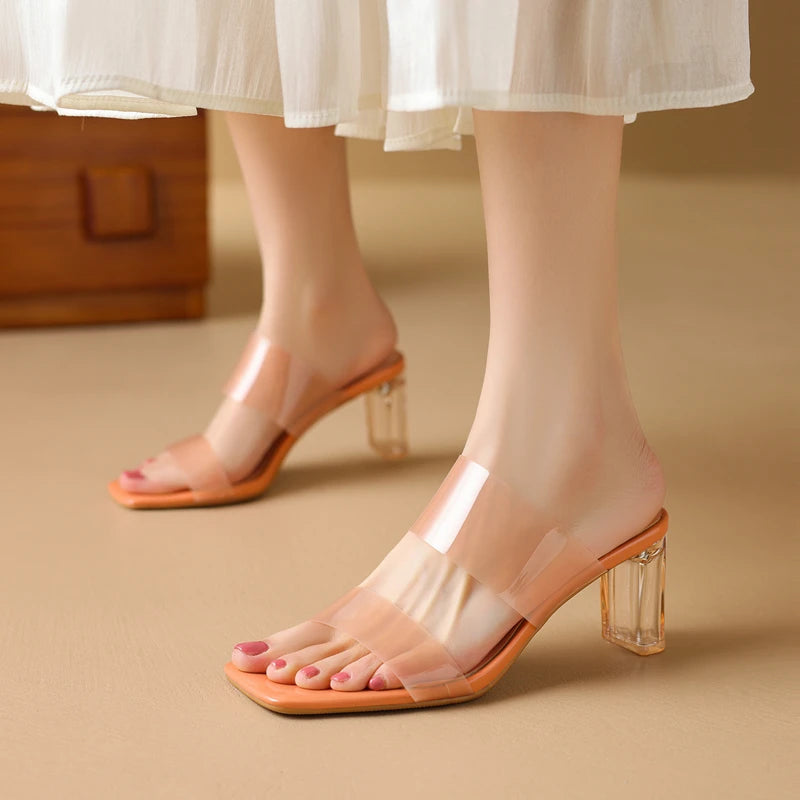 Chic Transparent Heeled Sandals For Women on Luulla