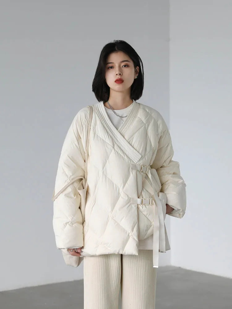 Cozy Oversized Quilted Wrap Jacket For Women on Luulla