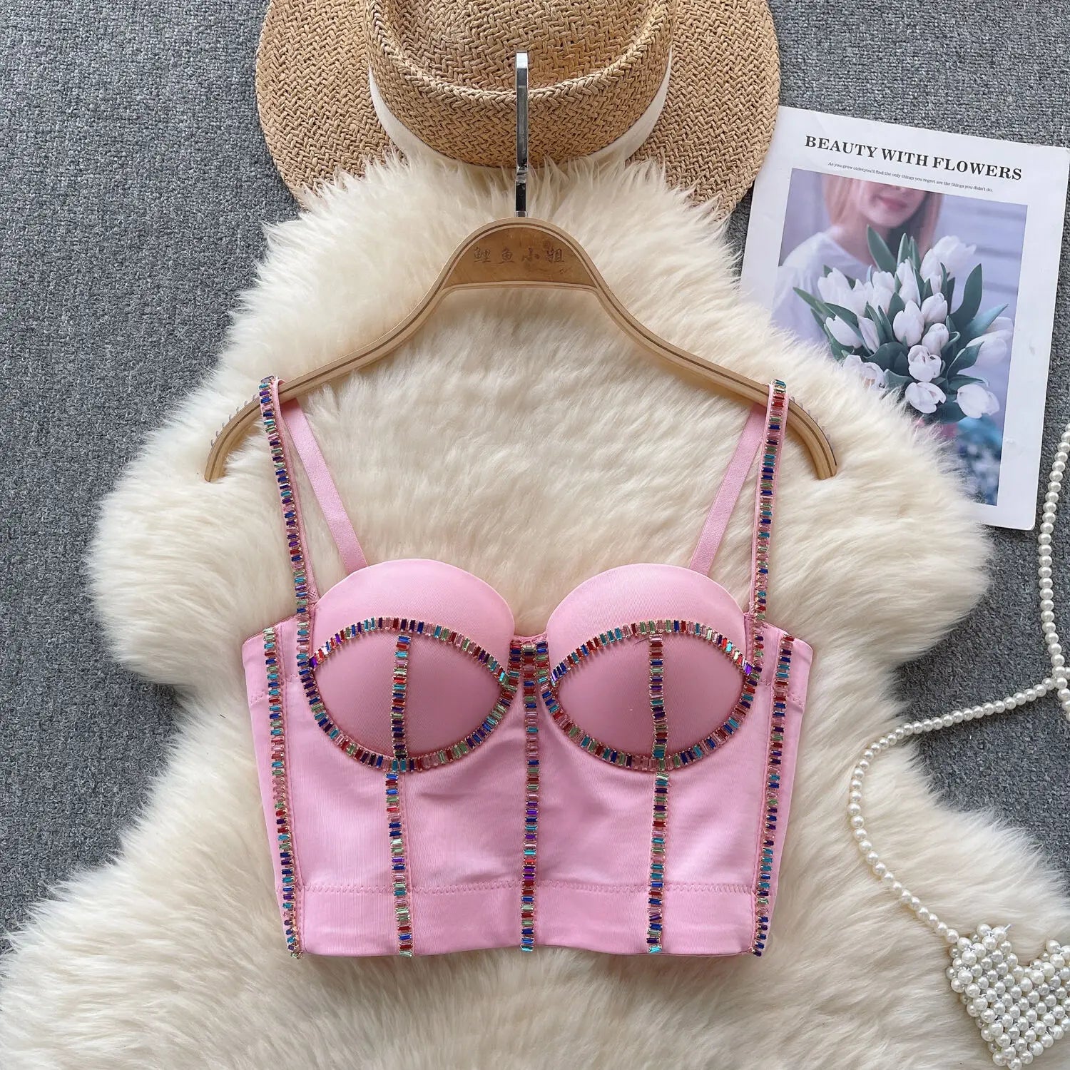 Sparkling Beaded Corset With Adjustable Straps Collection on Luulla